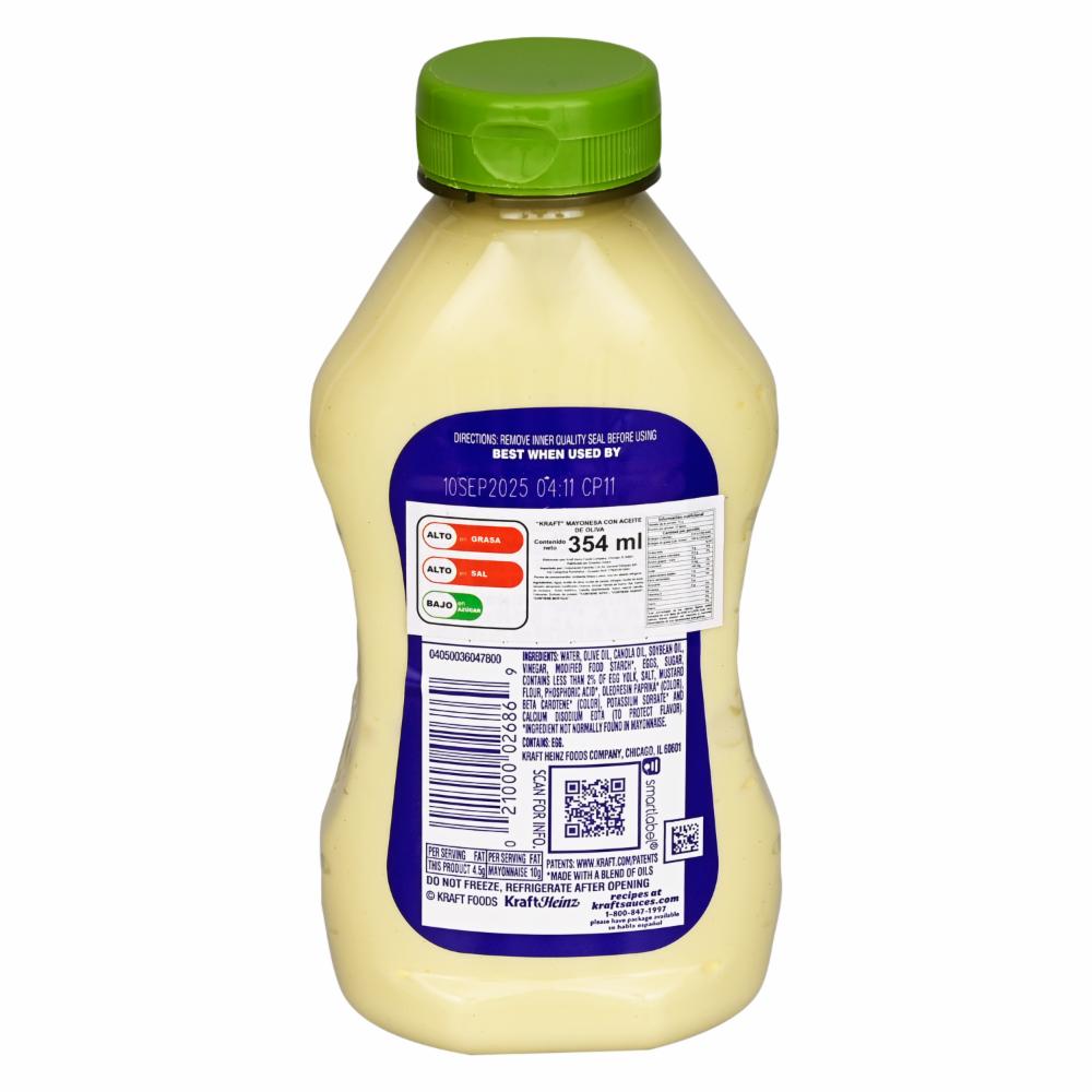 Mayonesa Con Aceite De Oliva KRAFT 354 Ml - Supermaxi