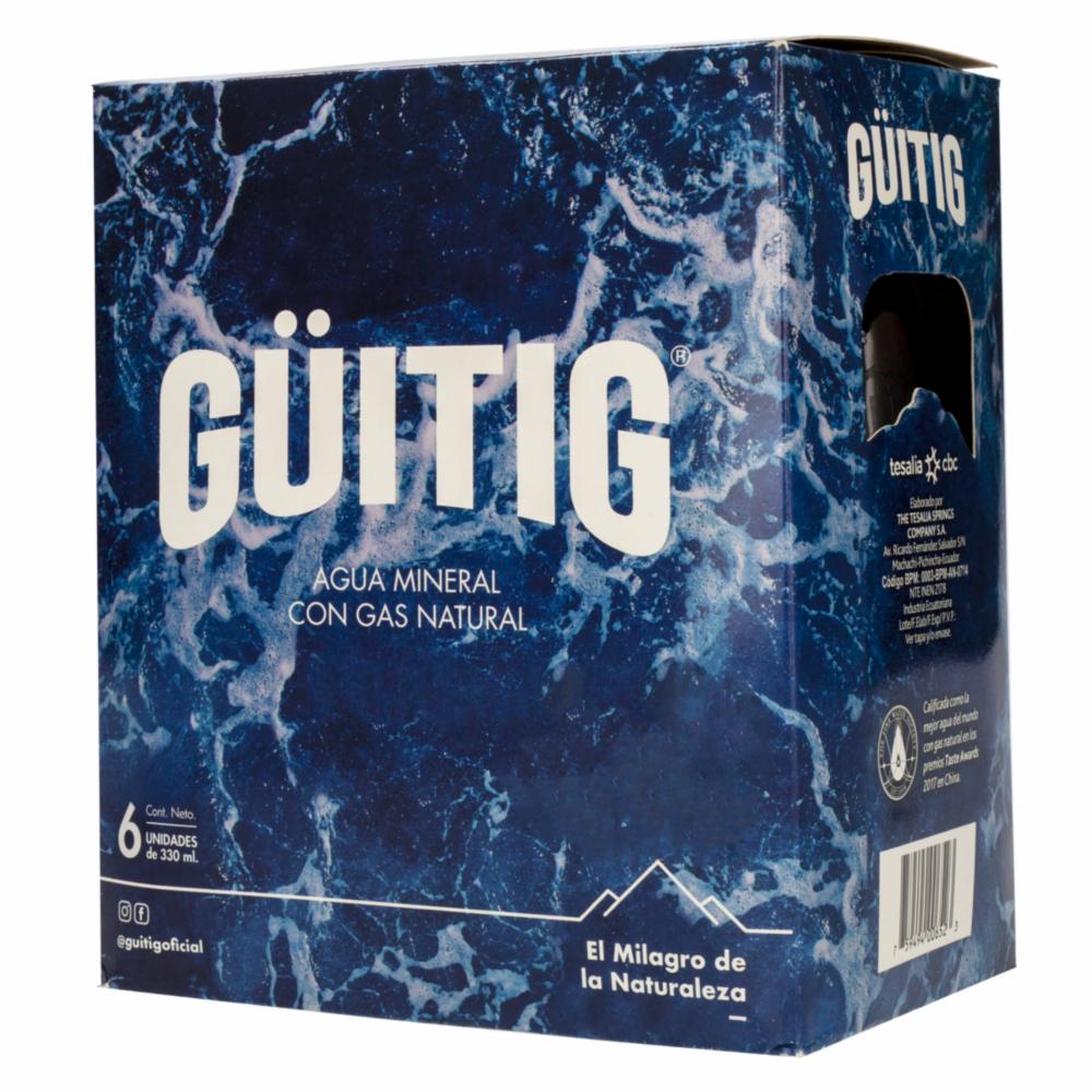 Agua Mineral Con Gas En Botella De Vidrio GÜITIG 6 x 330Ml - Supermaxi