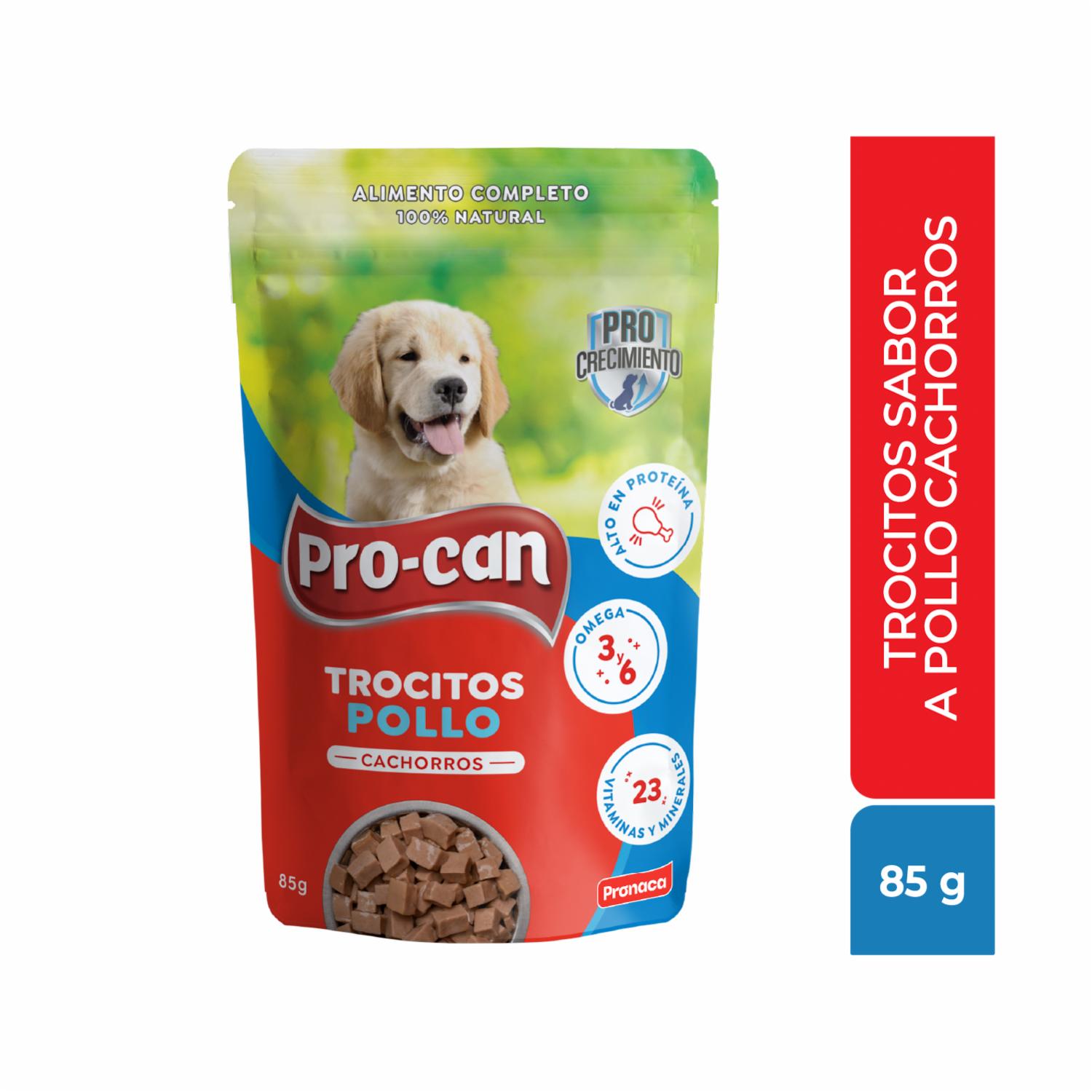 Alimento Para Perros Cachorros Húmedo Trocitos De Pollo PRO-CAN 85 G ...