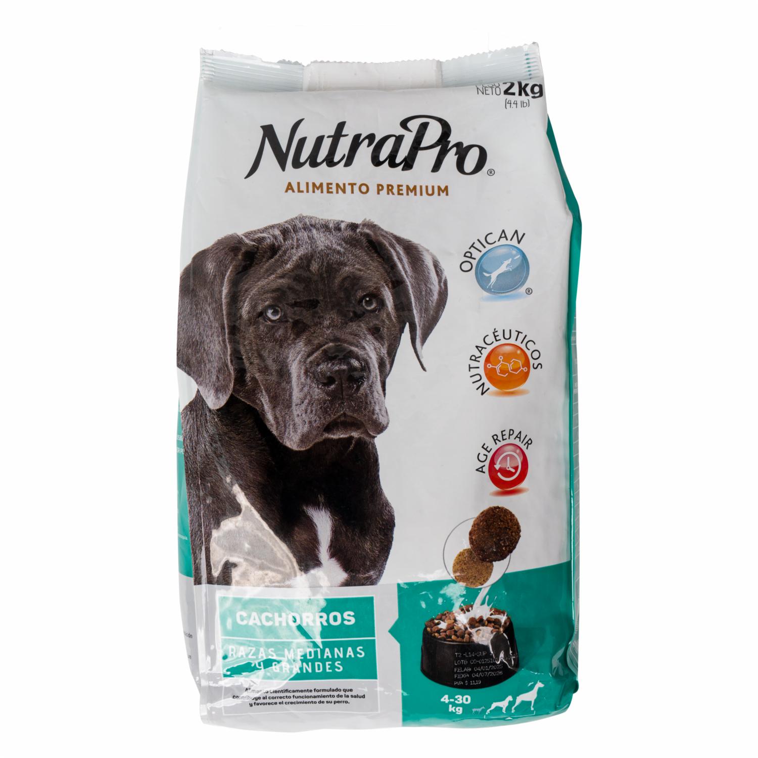 Alimento Para Perros Cachorro Raza Mediana Grande NUTRAPRO 2 Kg - Supermaxi