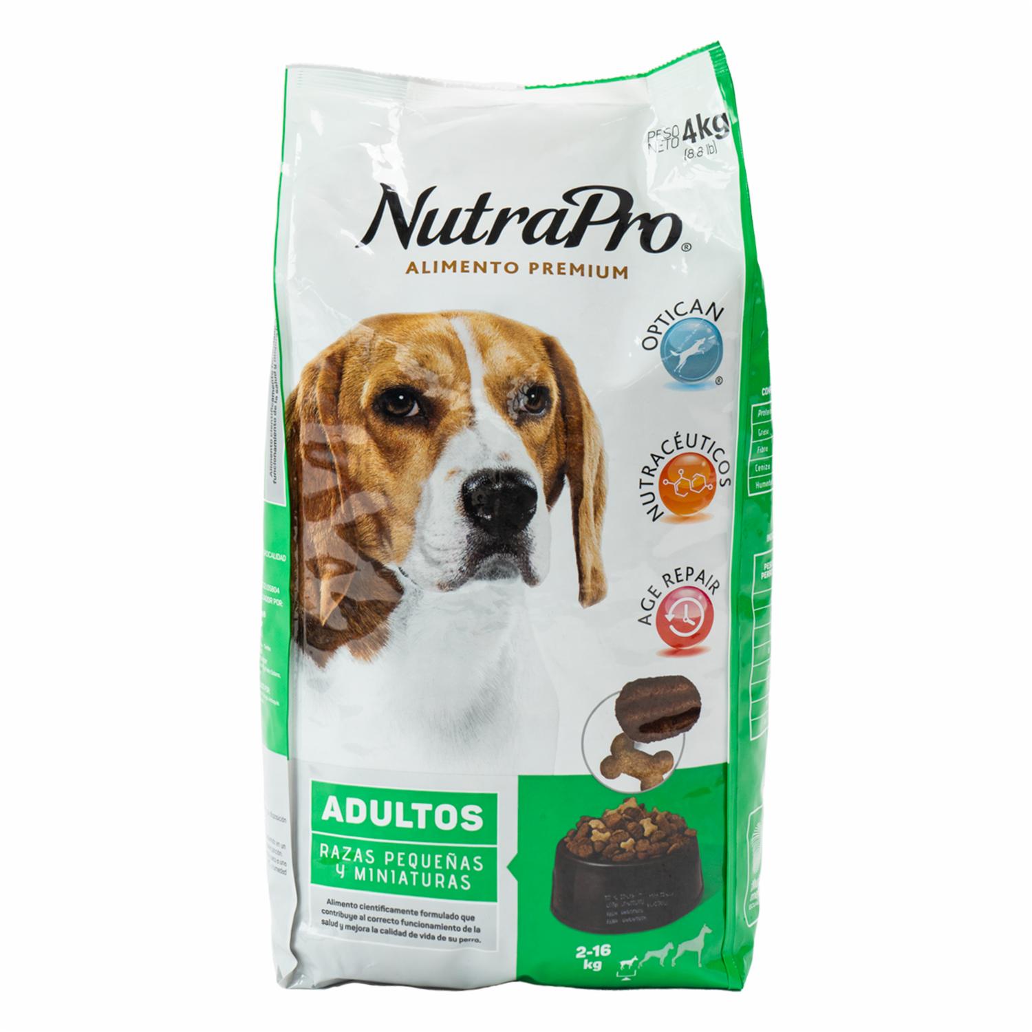 Alimento Para Perros Adultos Raza Pequeña Y Mediana NUTRAPRO 4 Kg ...