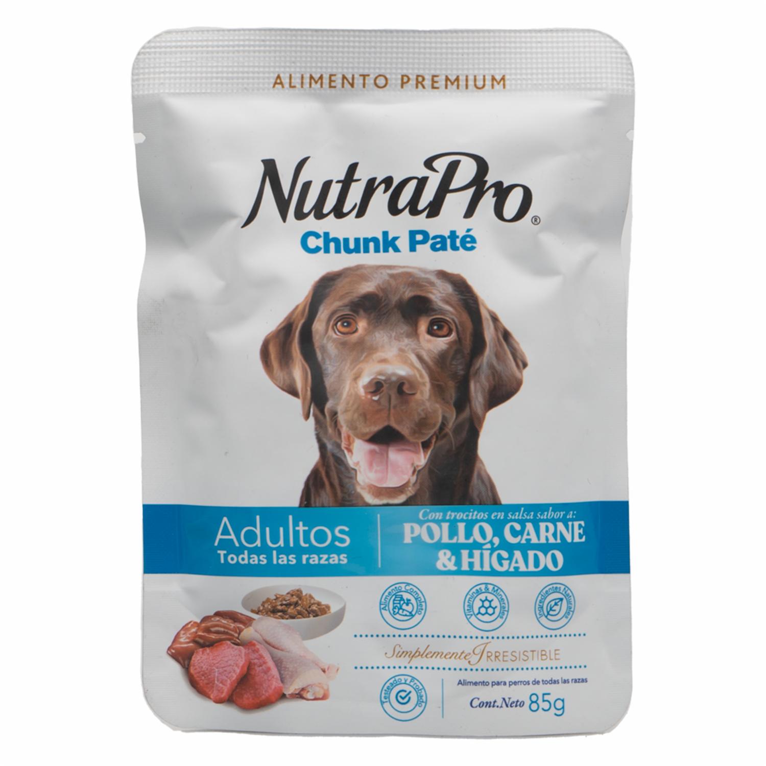 Alimento Para Perros Sabor Pate Pollo Carne Hígado NUTRAPRO 85 G ...