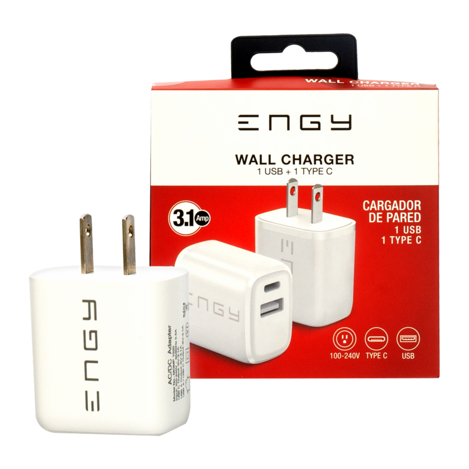 Cargador Pared ENGY Tipo C y USB-A - Supermaxi