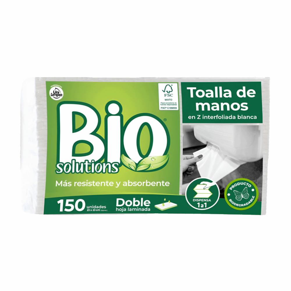 Toallas Desechables En Z Para Manos Blanca Biodegradable BIO SOLUTIONS ...
