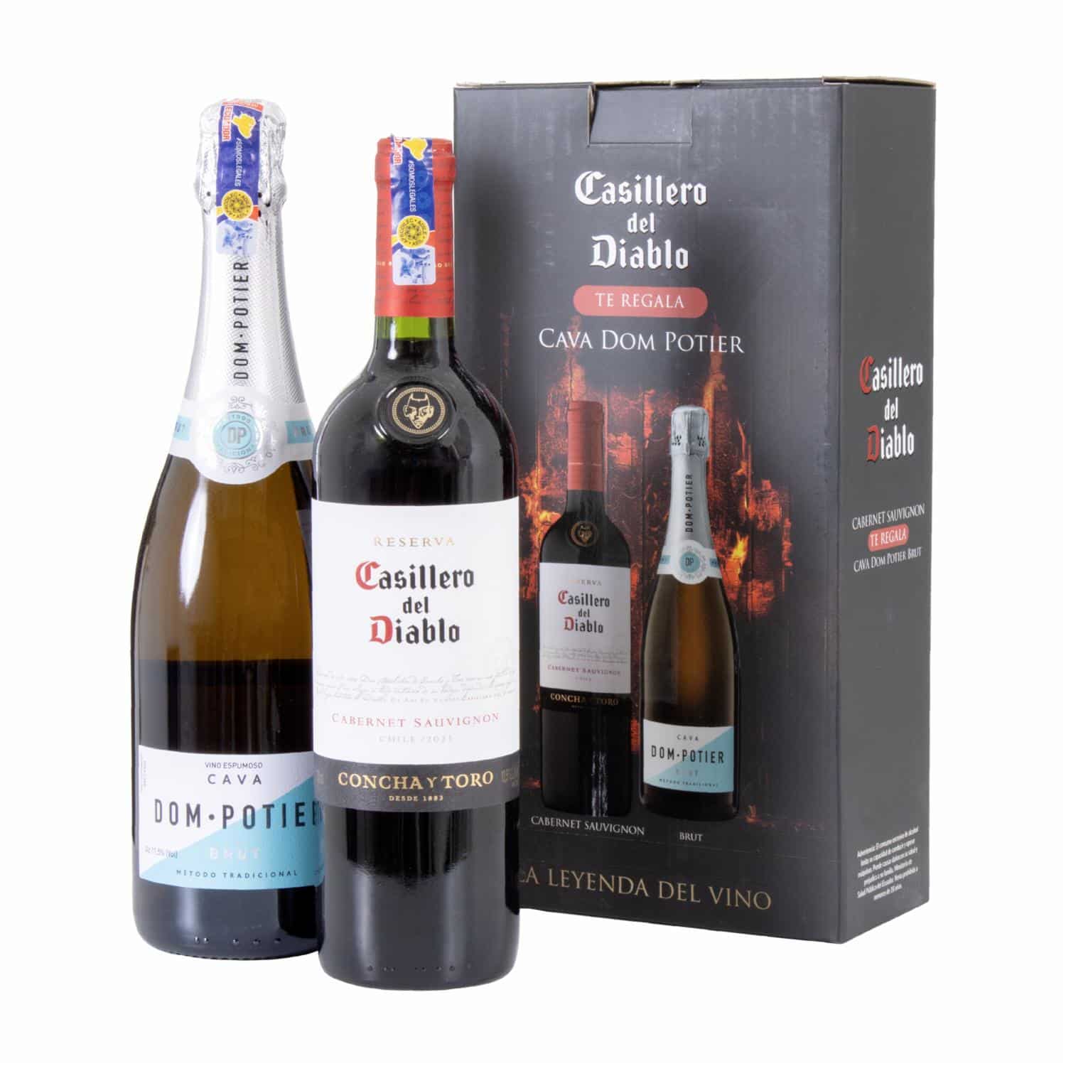 Vino Tinto Cabernet + Dom Pottier Brut CASILLERO DEL DIABLO Pack 2 X ...
