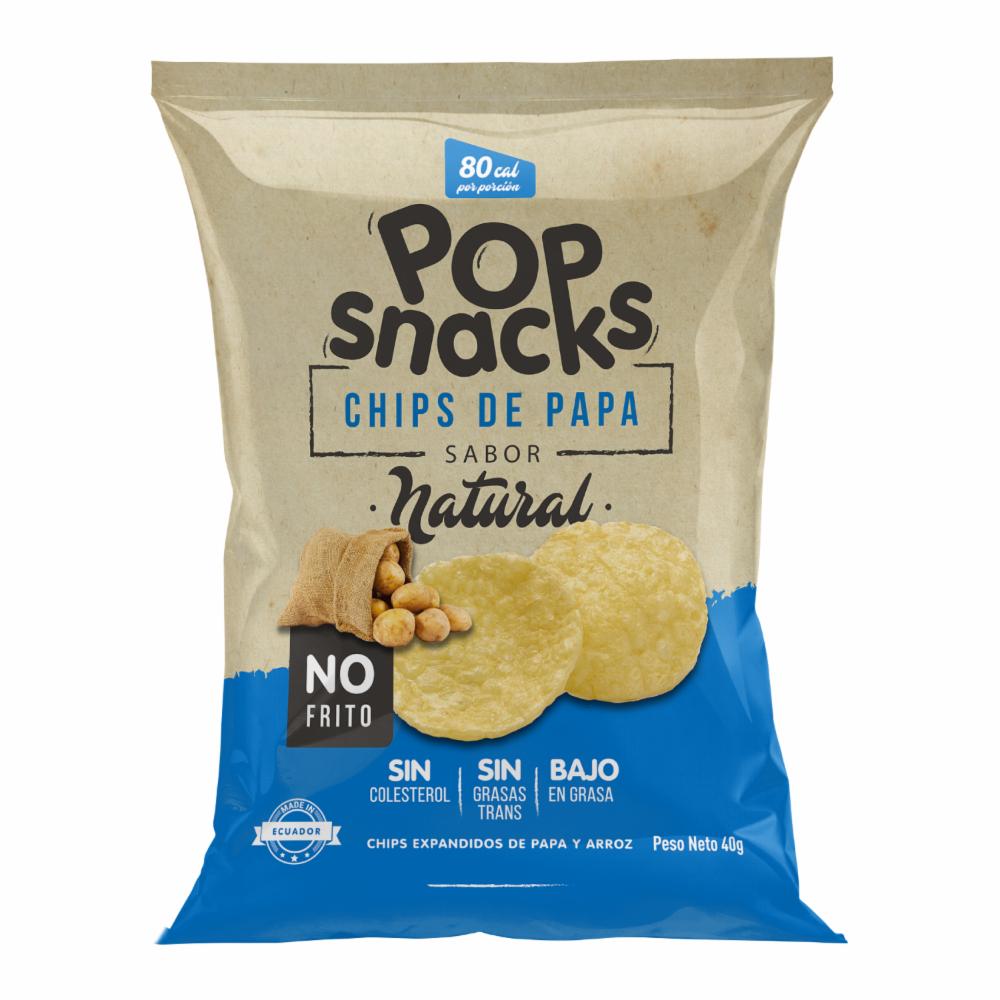 Chips No Fritos Papa Sabor Natural POP SNACKS 40 G - Supermaxi