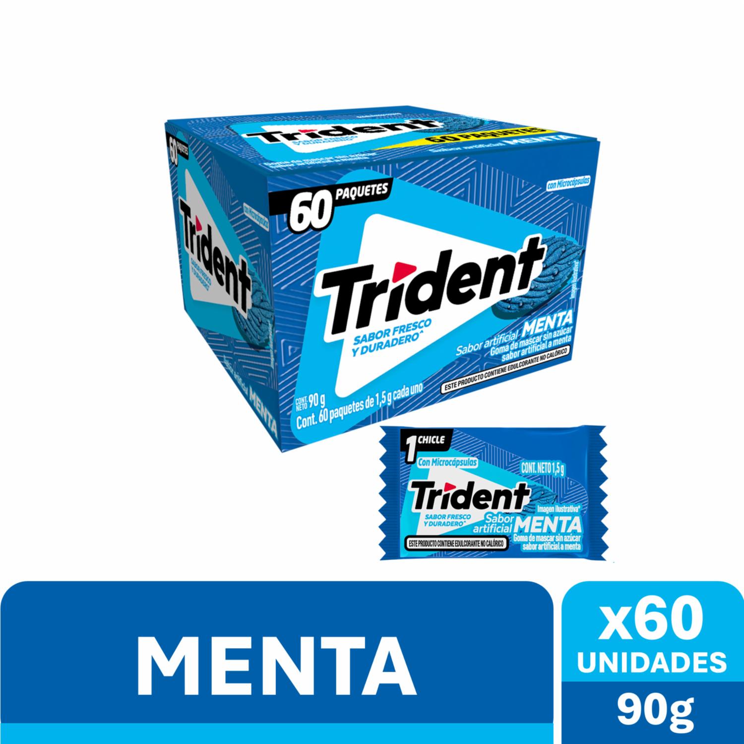 Chicles Sabor A Menta TRIDENT 90 G - Supermaxi