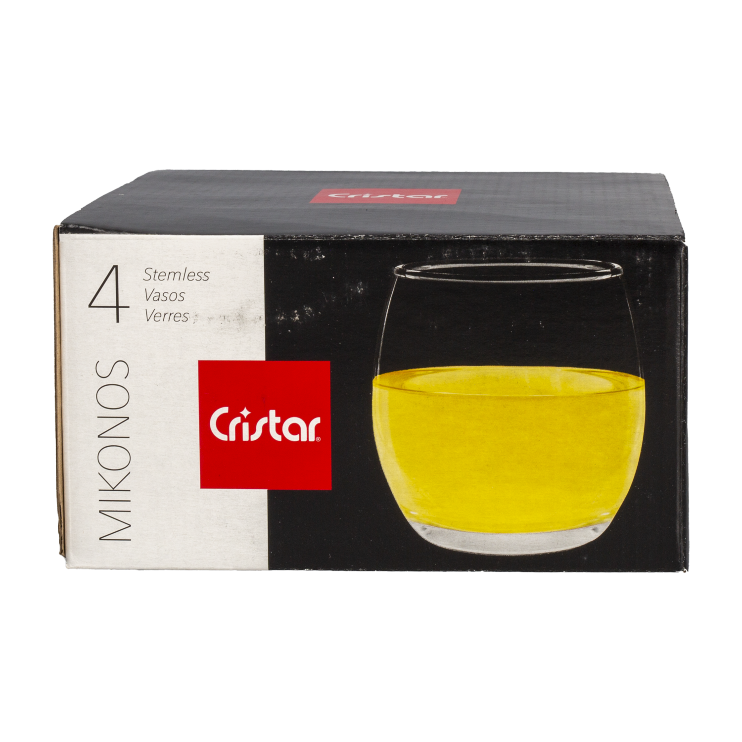 Set De Vasos Mikonos Rocks 4X350 Ml CRISTAR 0453EL4HE - Supermaxi