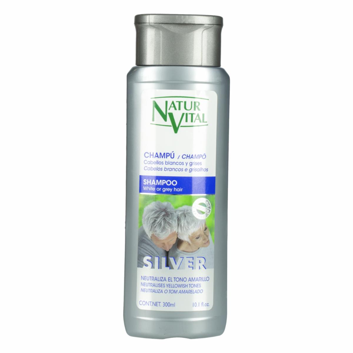 Shampoo De Cabello Silver Cabellos Blancos NATUR VITAL 300 Ml - Supermaxi