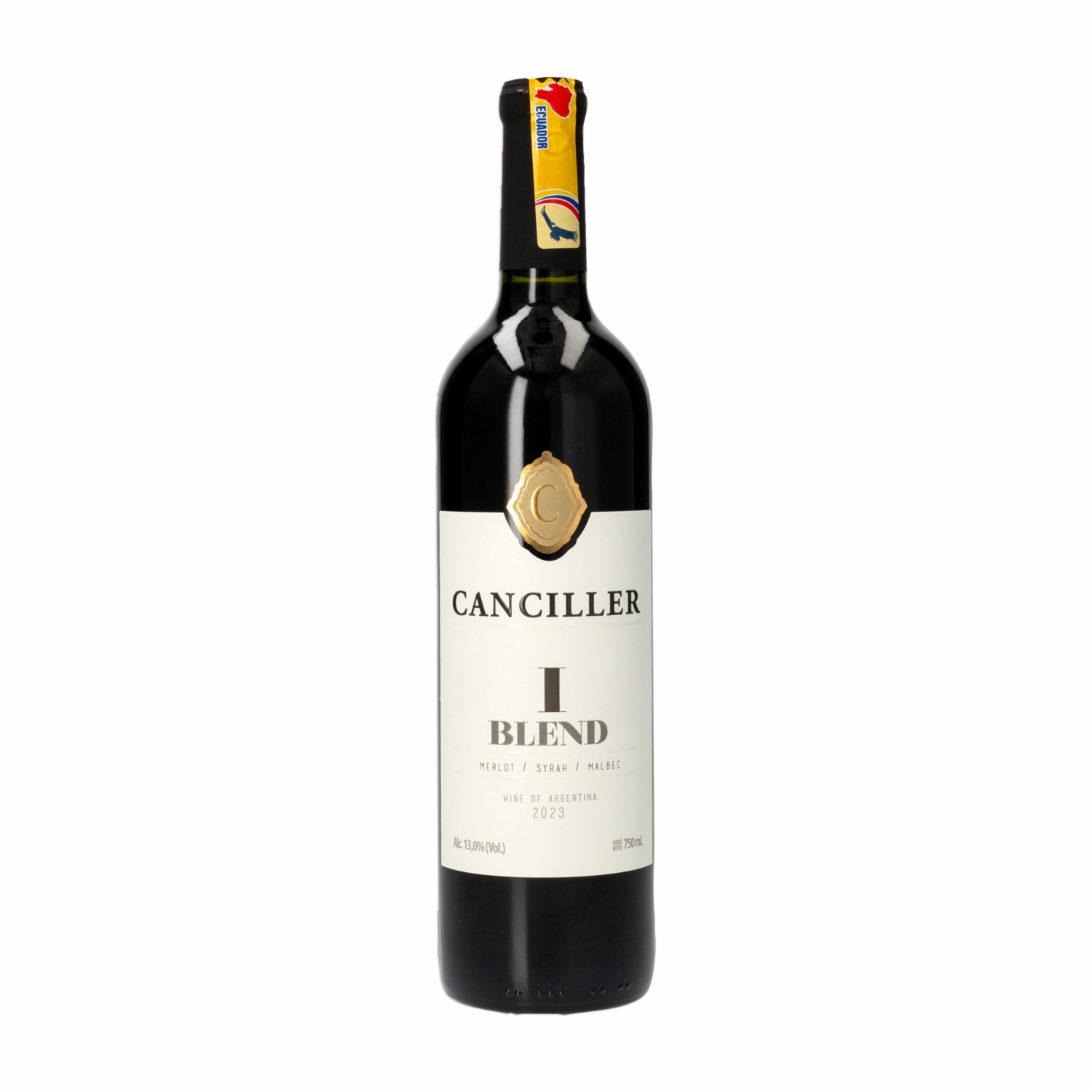 Vino Tinto Blend Merlot Syrah Malbec Argentino CANCILLER 750 Ml - Supermaxi