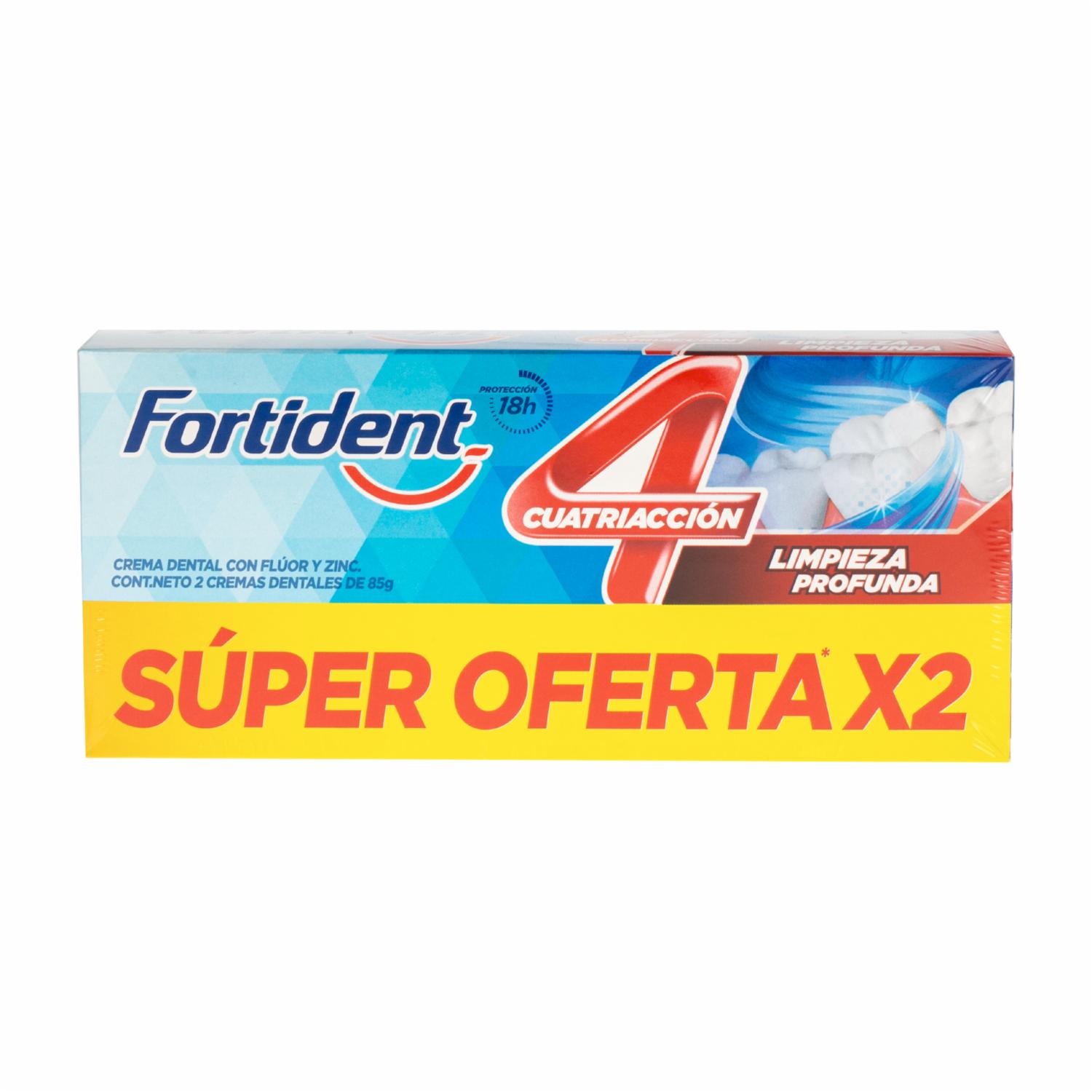 Pasta Dental Limpieza Profunda FORTIDENT 2 X 85 G - Supermaxi