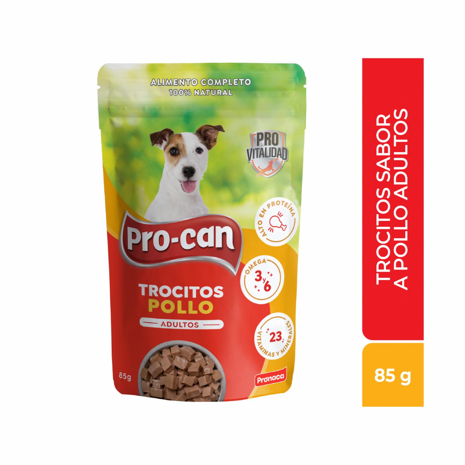 Alimento Húmedo Para Perros Adultos Sabor A Pollo En Sachet PRO-CAN 85 ...