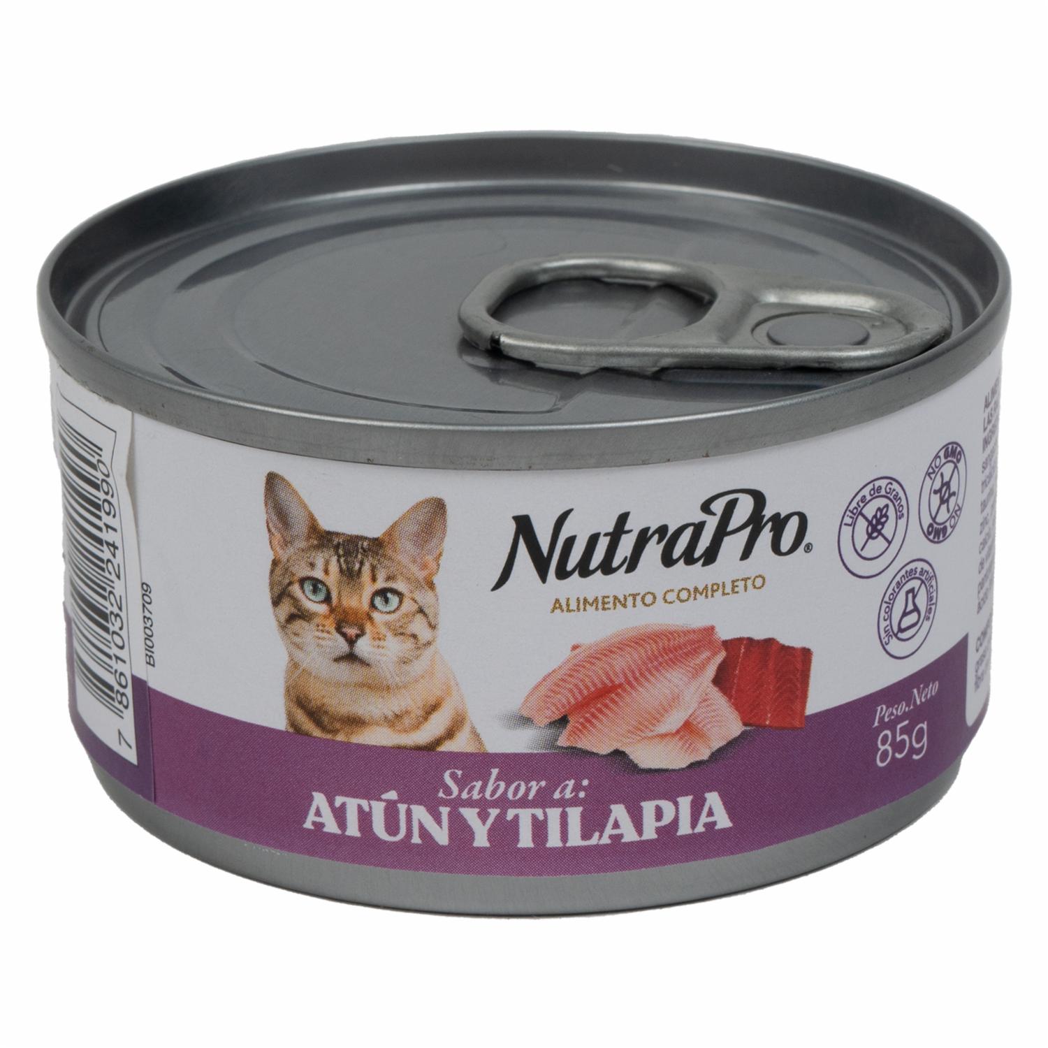 Alimento Para Gatos Sabor A Atún Y Tilapia En Lata NUTRAPRO 85 G ...