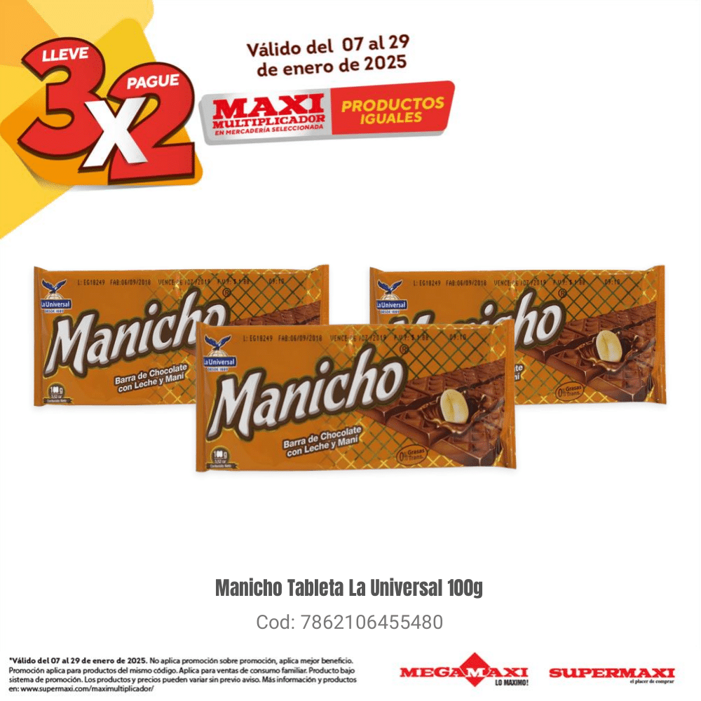 Manicho Tableta La Universal 100g - Supermaxi
