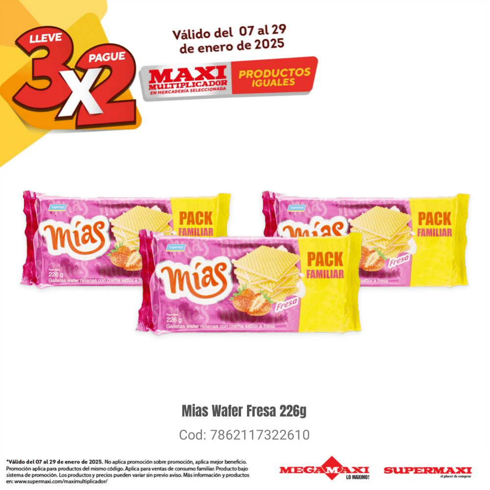 Mias Wafer Fresa 226g - Supermaxi