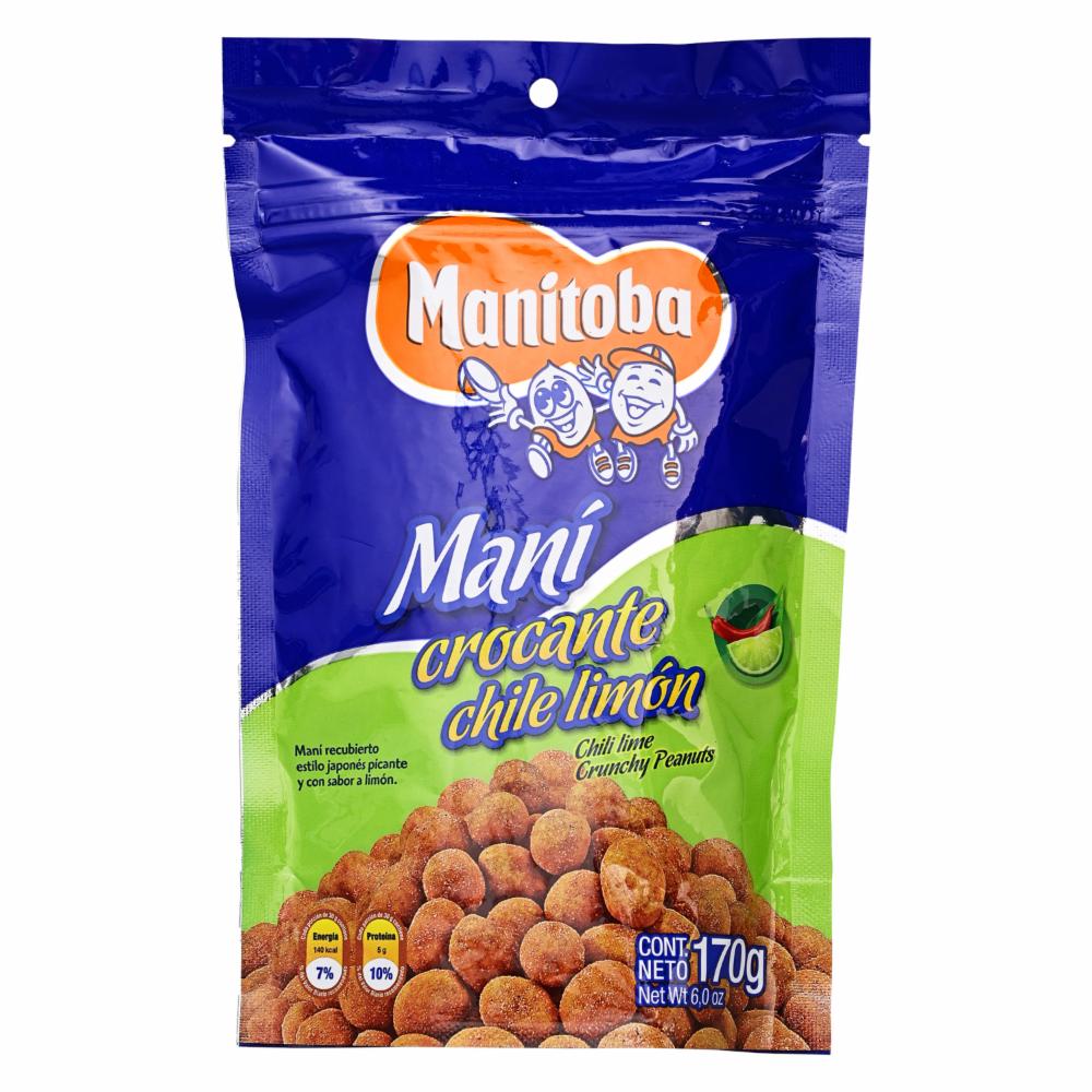 Maní Crocante Sabor A Chile Y Limón MANITOBA 170 g - Supermaxi