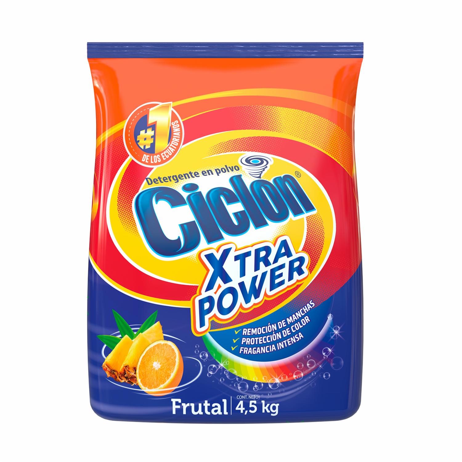Detergente En Polvo Xtra Power Con Aroma Frutal CICLÓN 5000 G - Supermaxi