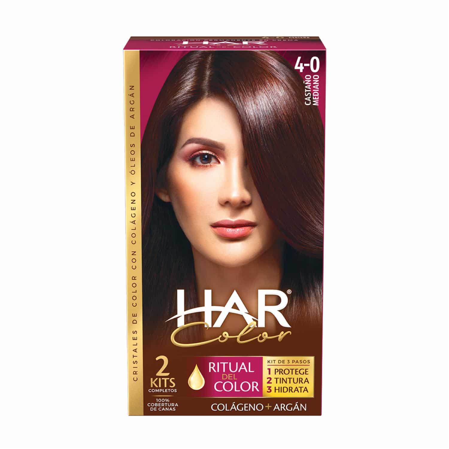 Tinte De Cabello Color Castano Mediano 4-0 HAR 100 G - Supermaxi