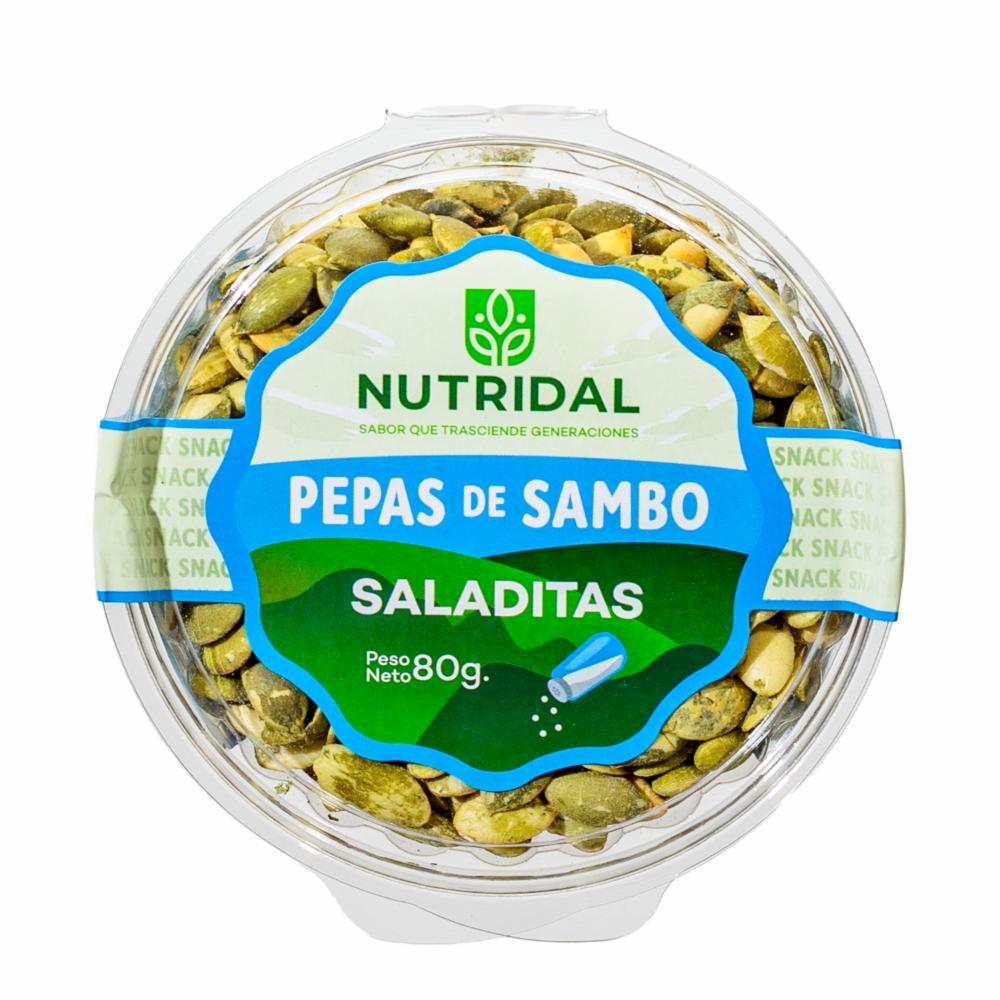 Pepas de Sambo Tostadas Saladas Snack NUTRIDAL 80 g - Supermaxi