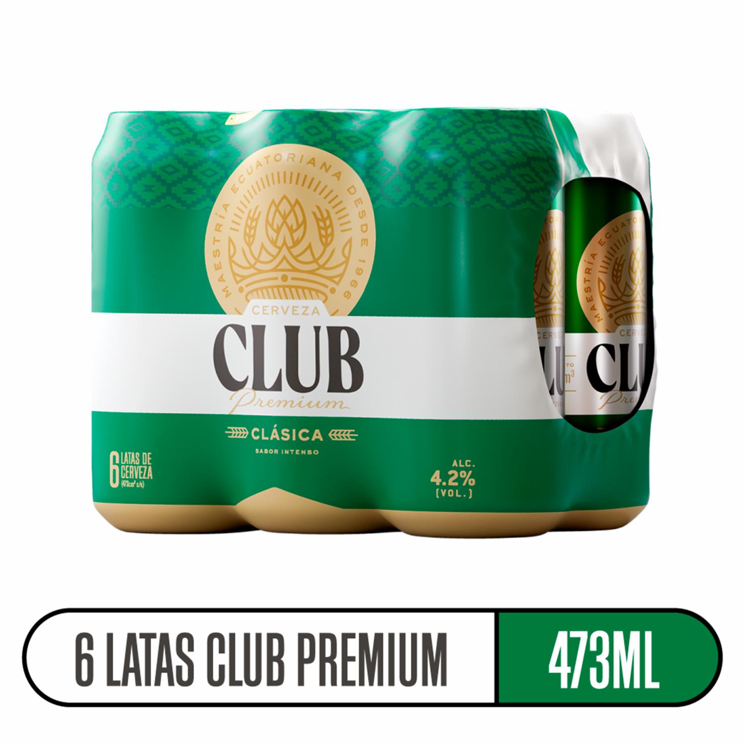 Cerveza Verde Premium CLUB 6 X 473 Ml - Supermaxi