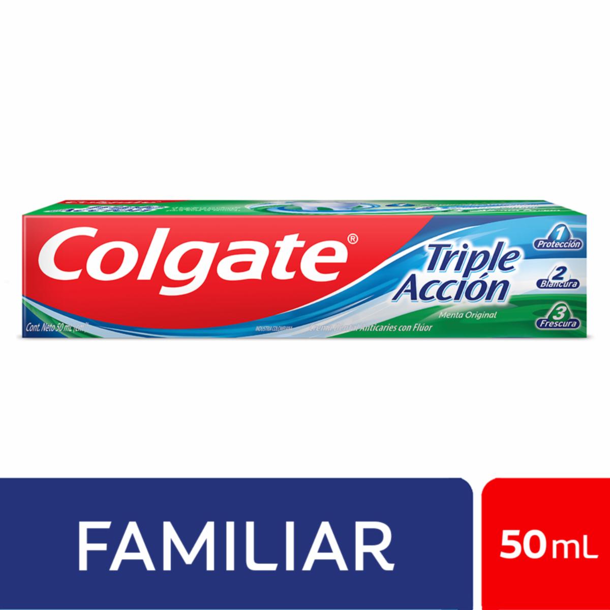 Pasta Dental Triple Acción Menta Original COLGATE 50 Ml - Supermaxi