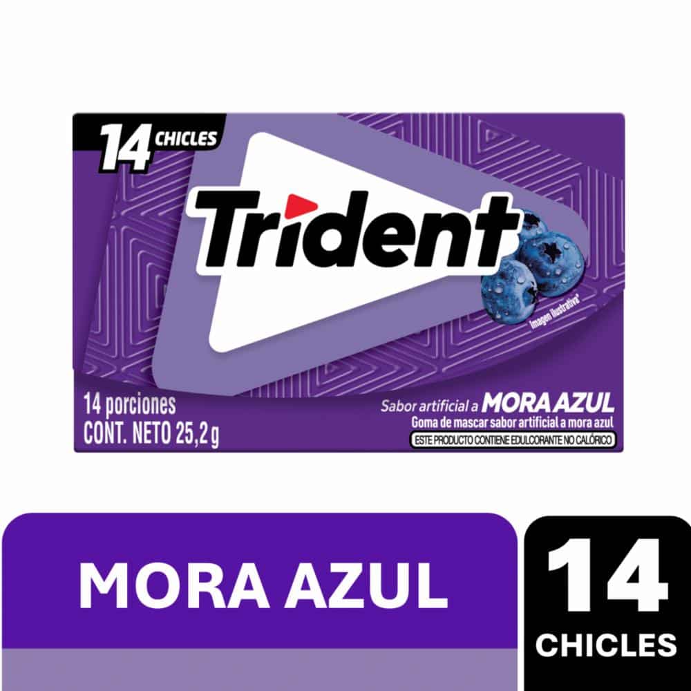 Chicles Sabor A Mora Azul TRIDENT 25,2 G - Supermaxi