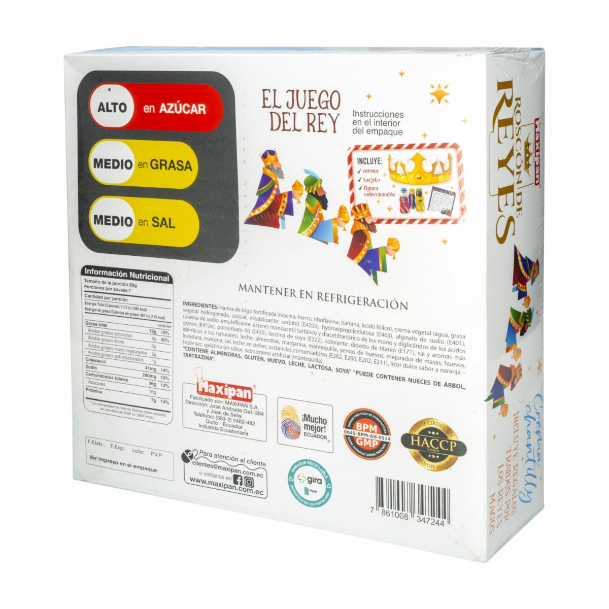 Rosca De Reyes De Crema Chantilly MAXIPAN 625 G - Supermaxi