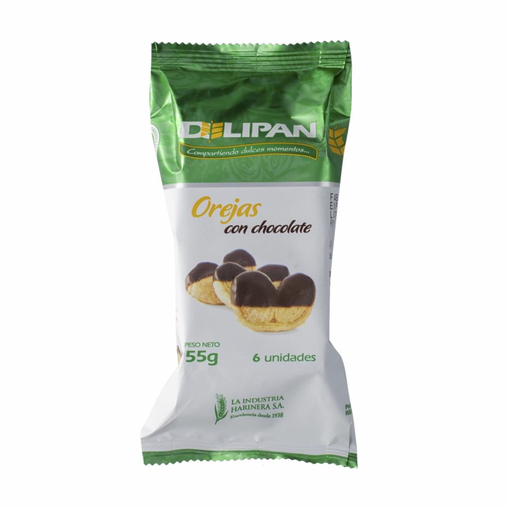 Galletas Mini Orejas Con Chocolate DELIPAN 55 G - Supermaxi