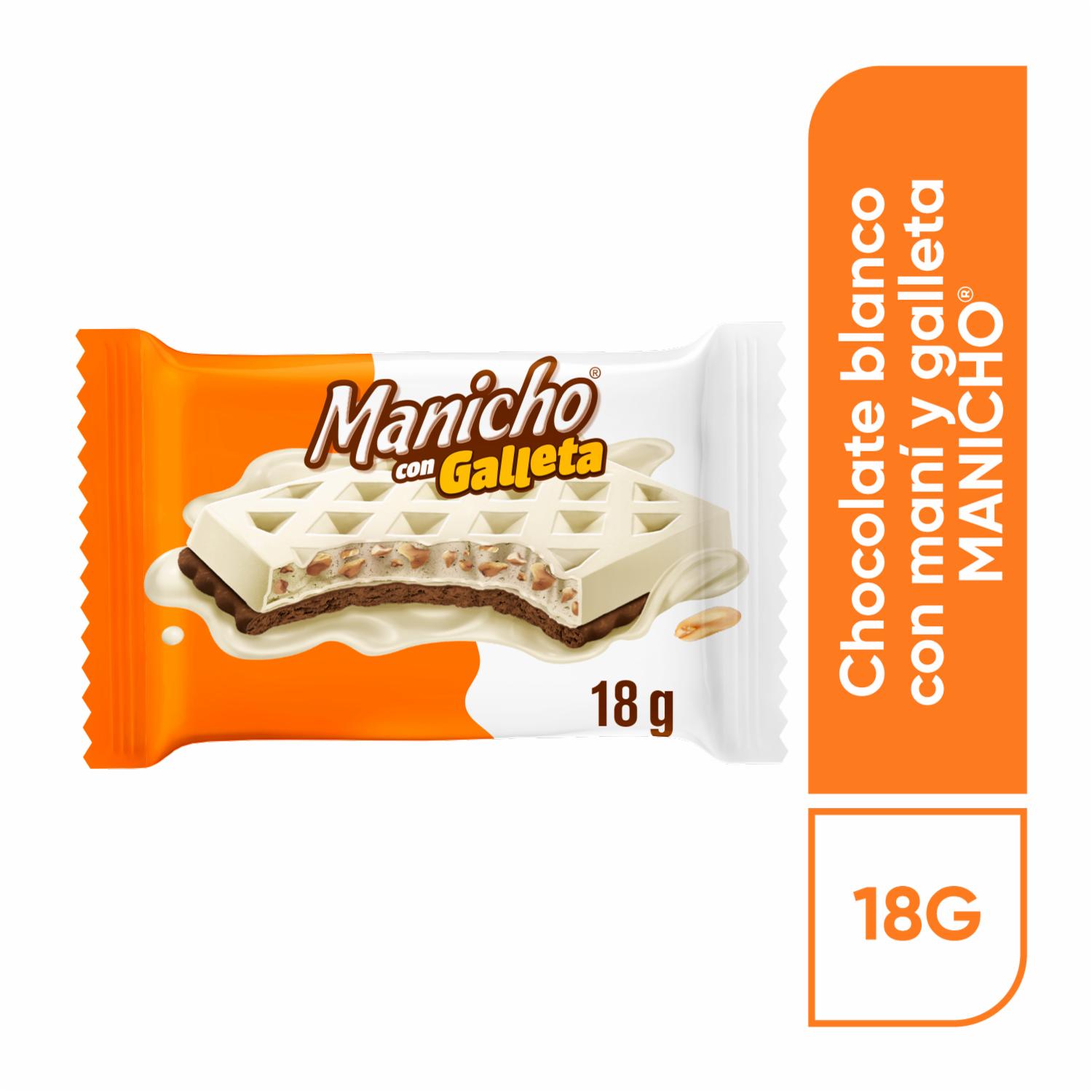 Chocolate Blanco Con Maní Y Galleta MANICHO 18 G - Supermaxi