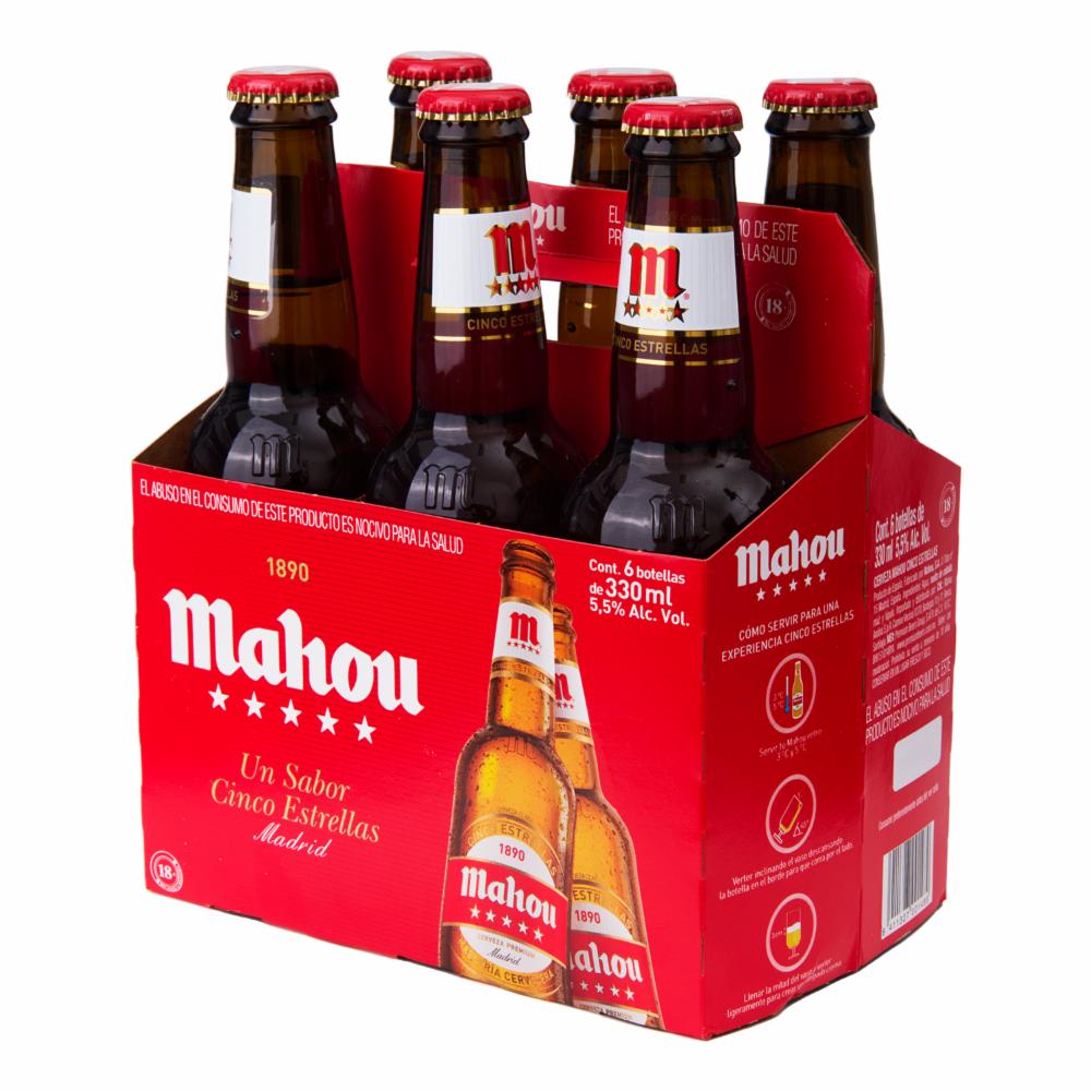 Cerveza 5 Estrellas MAHOU 6 X 330 Ml - Supermaxi