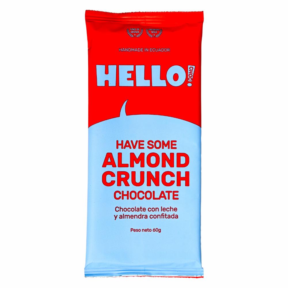 Chocolate Con Leche Y Almendras HELLO CHOC 60 G - Supermaxi