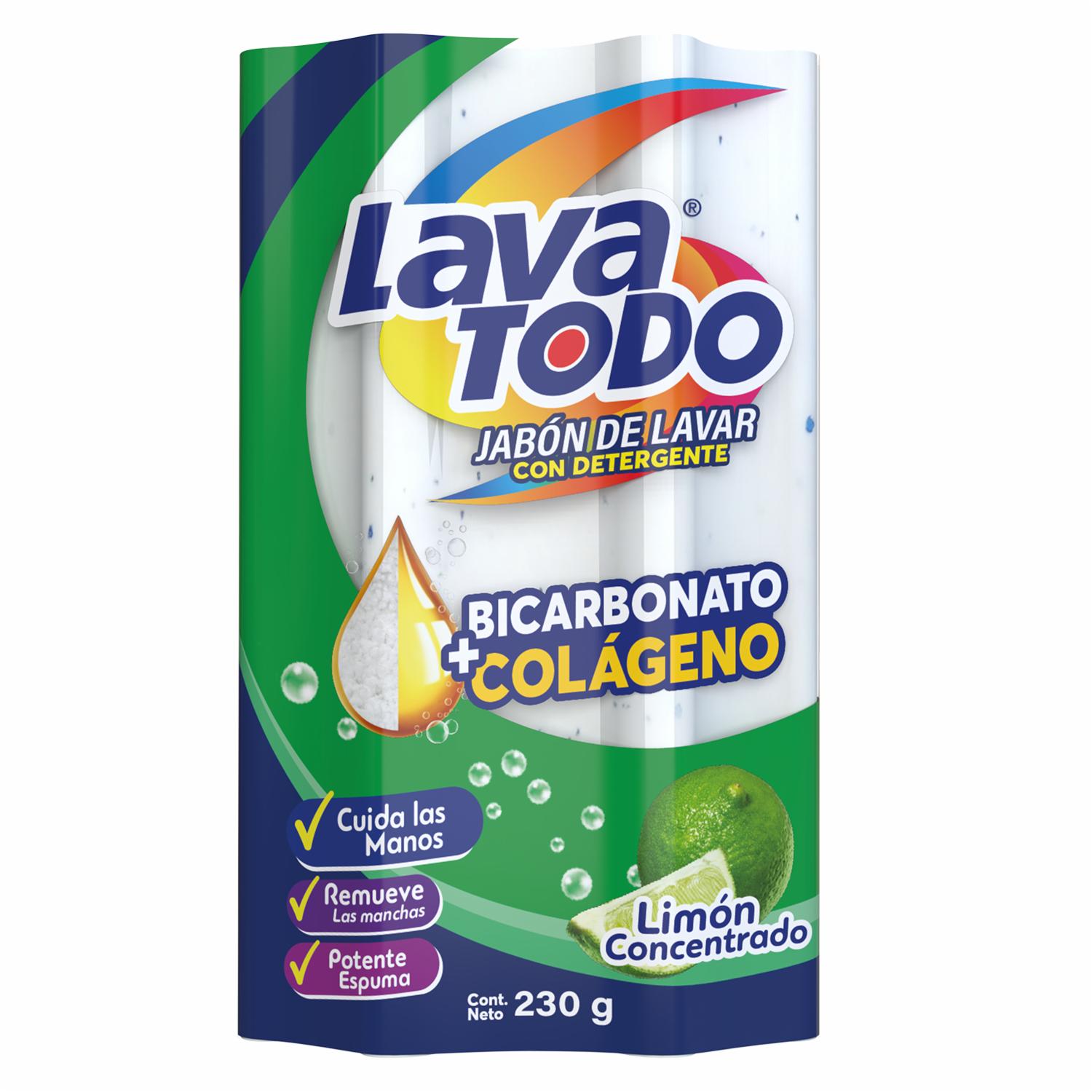 Jabón De Ropa Con Detergente Aroma A Limón LAVATODO 230 G - Supermaxi