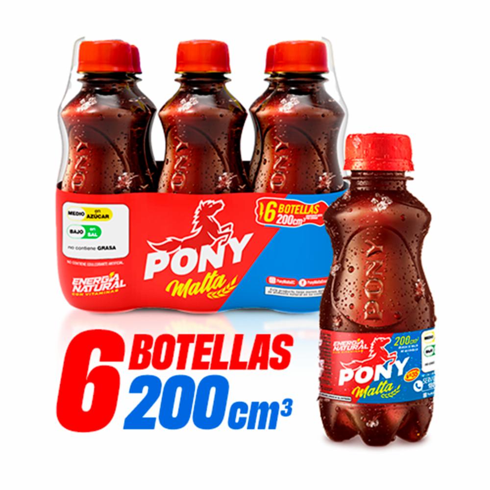 Bebida De Malta Energía Natural Mini PONY MALTA 6 X 200 Ml - Supermaxi