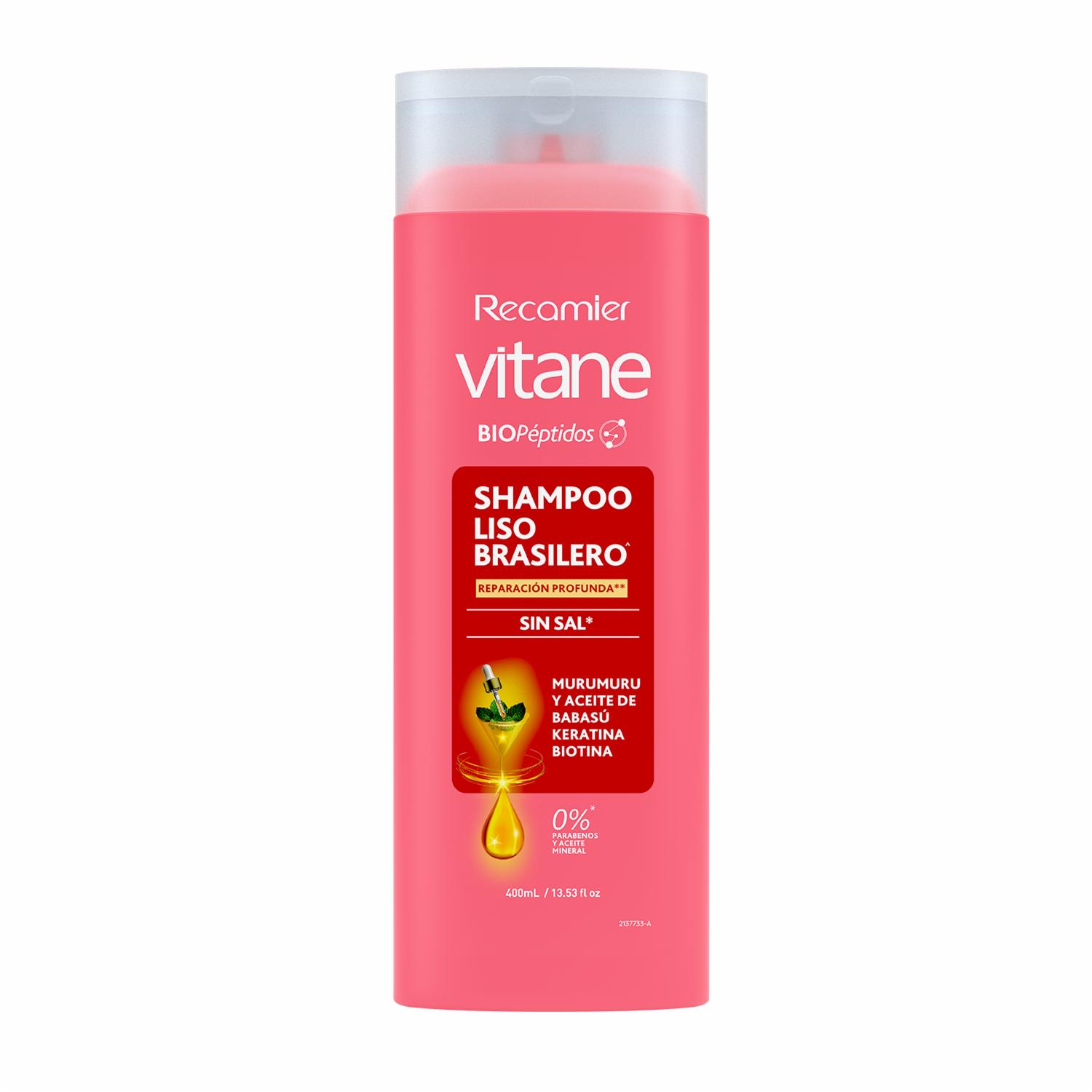Shampoo De Cabello Liso Brasilero con Péptidos VITANE 400 Ml - Supermaxi