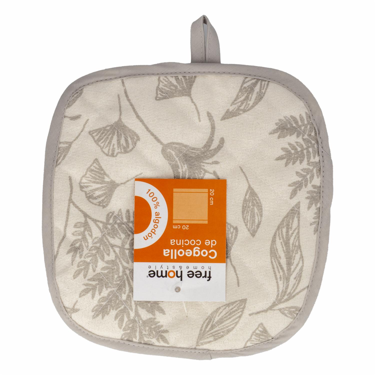 Coge Ollas Dani Floral Gris FREE HOME 20X20 CM - Supermaxi