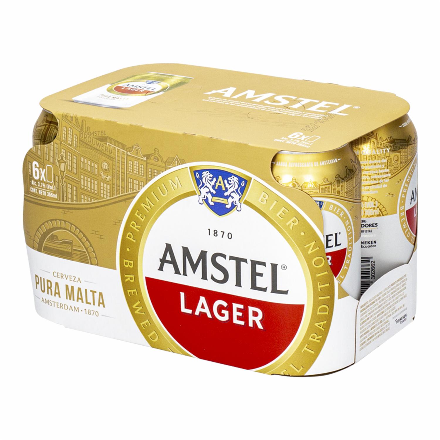 Cerveza En Lata AMSTEL 6 X 355 Ml - Supermaxi