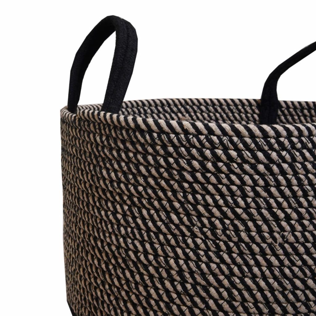 Cesto De Mimbre Color Negro Y Beige FREE HOME Unidad - Supermaxi