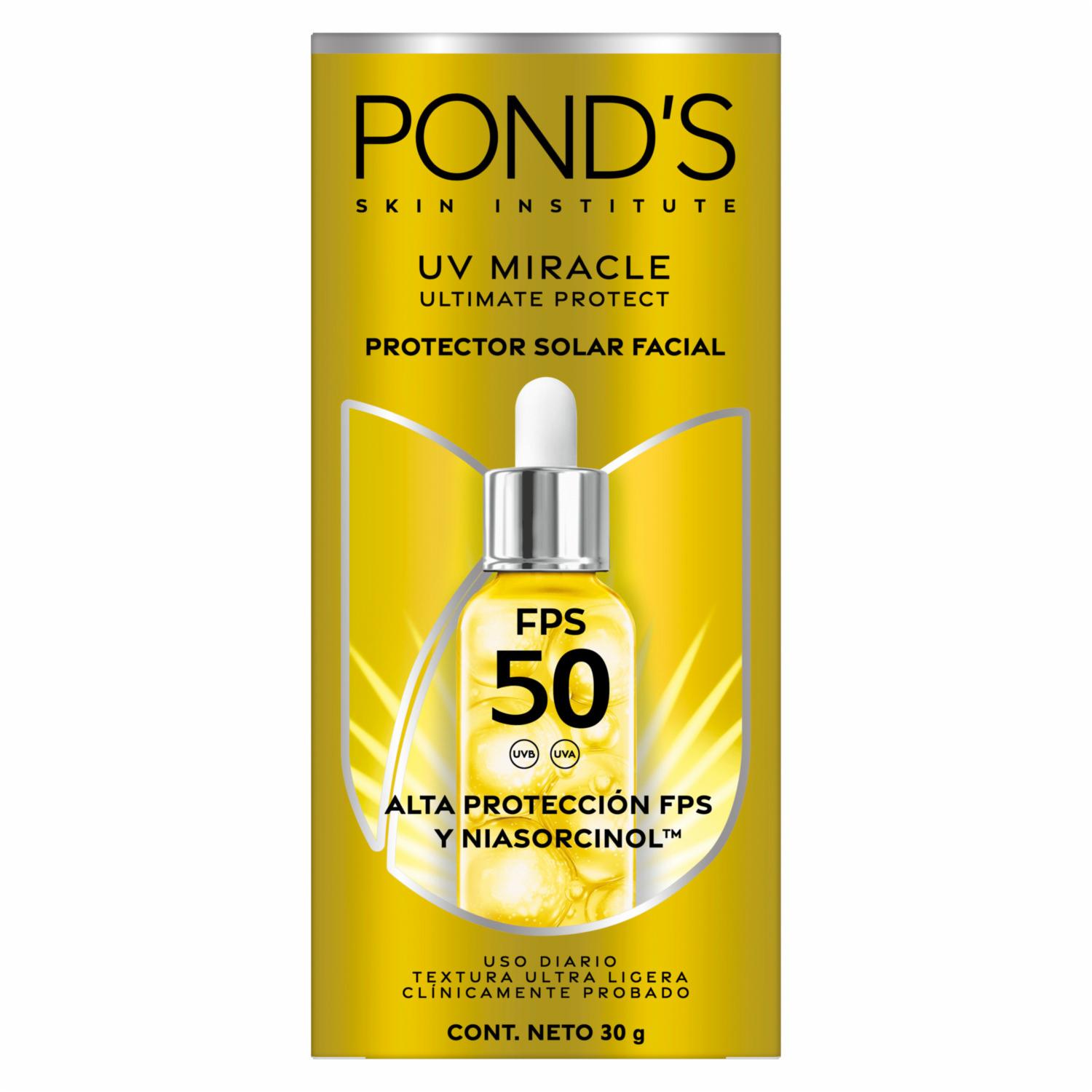 Protector Solar Facial FPS 50 UV Niasorcinol Miracle POND'S 30 G ...