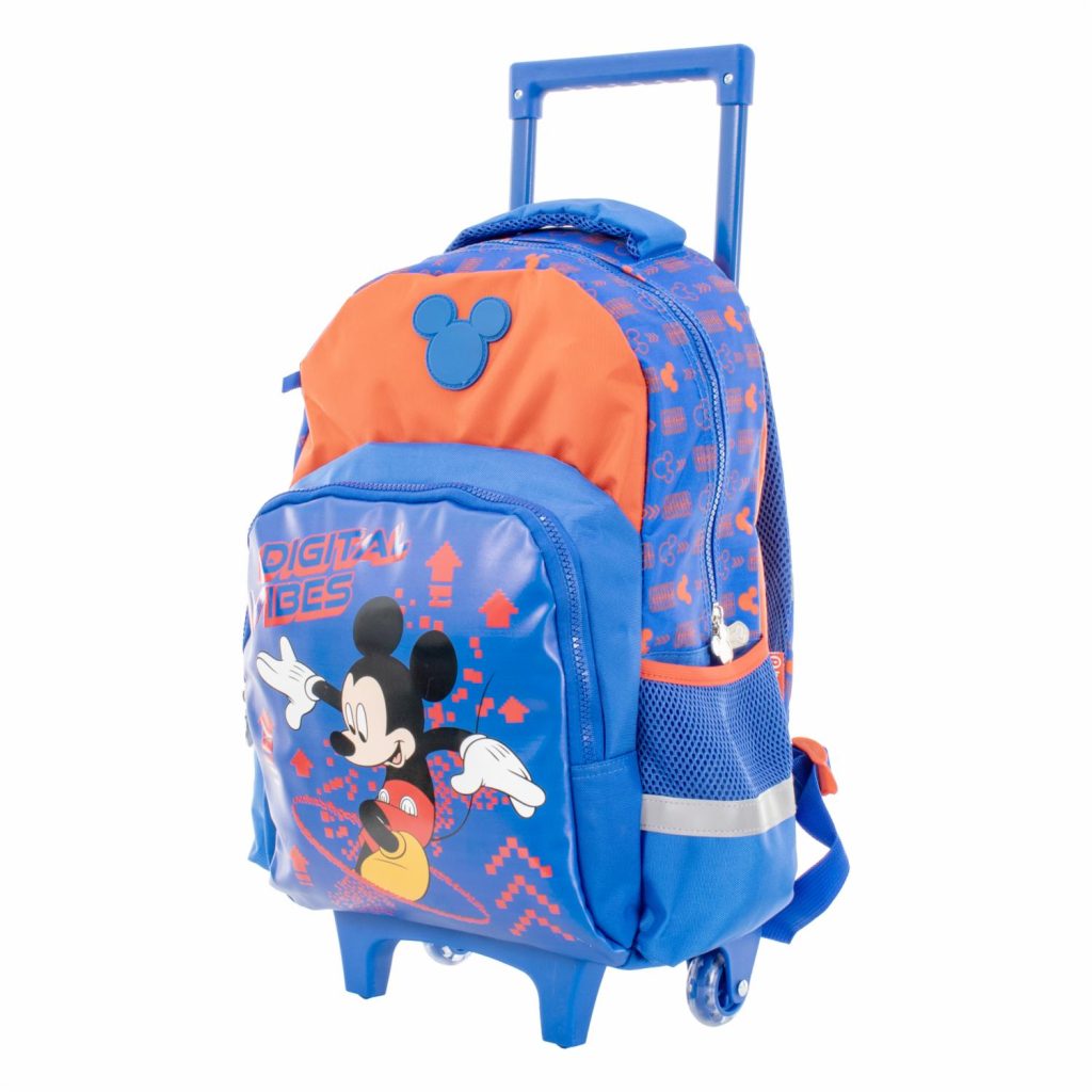 Mochila Escolar Trolley Para Niño Diseño Mickey PRIMAVERA 16" - Supermaxi
