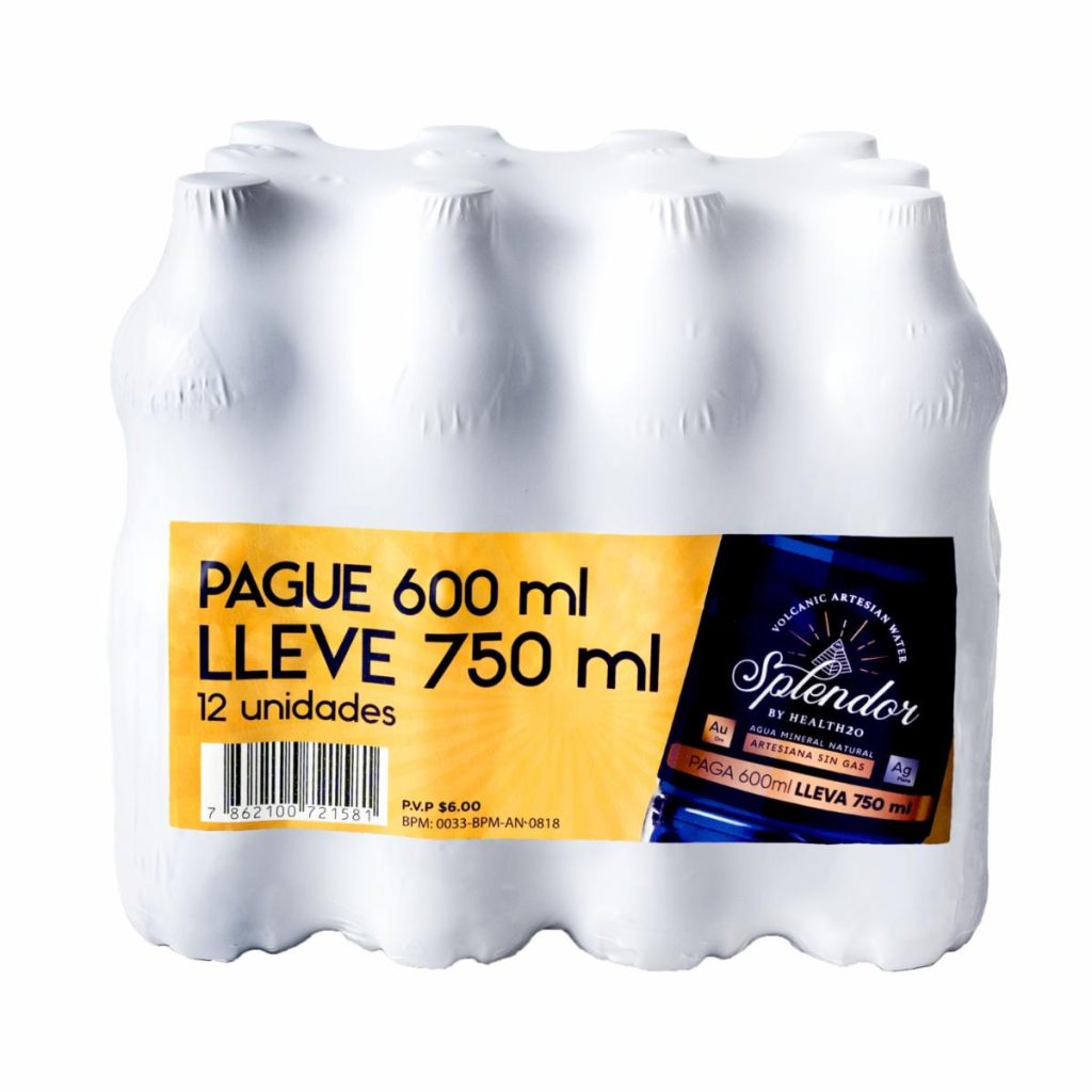 Agua Sin Gas Mineral Natural Artesiana SPLENDOR 12 X 750 Ml - Supermaxi