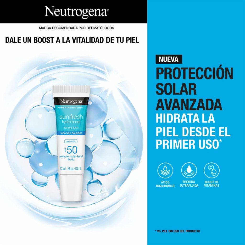 Protector Solar Facial Hydro Boost Ácido Hialurónico Sin Color FPS 50 ...