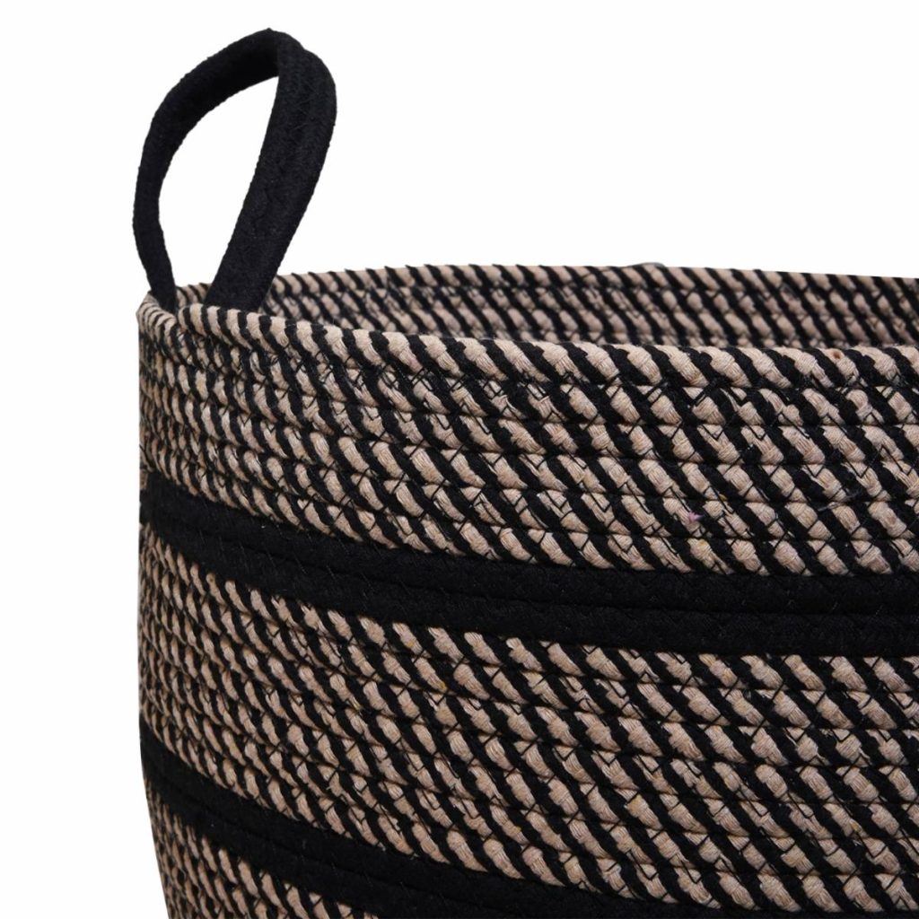 Cesto De Mimbre Color Negro Y Beige FREE HOME Unidad - Supermaxi