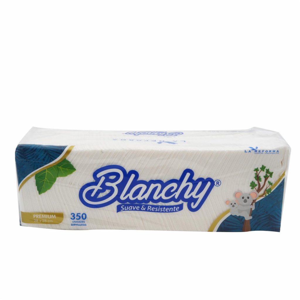 Servilletas Blancas Premium 28X28 Cm BLANCHY X 350 Uds - Supermaxi